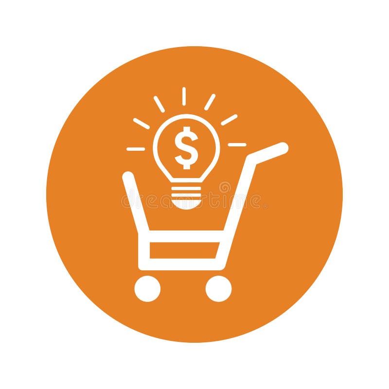 E Commerce Solution Icon / Orange Vector Stock Vector - Illustration of ...