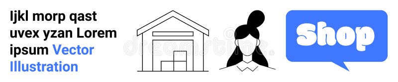 E-commerce Solutions with Warehouse and Customer Support Icons Stock ...