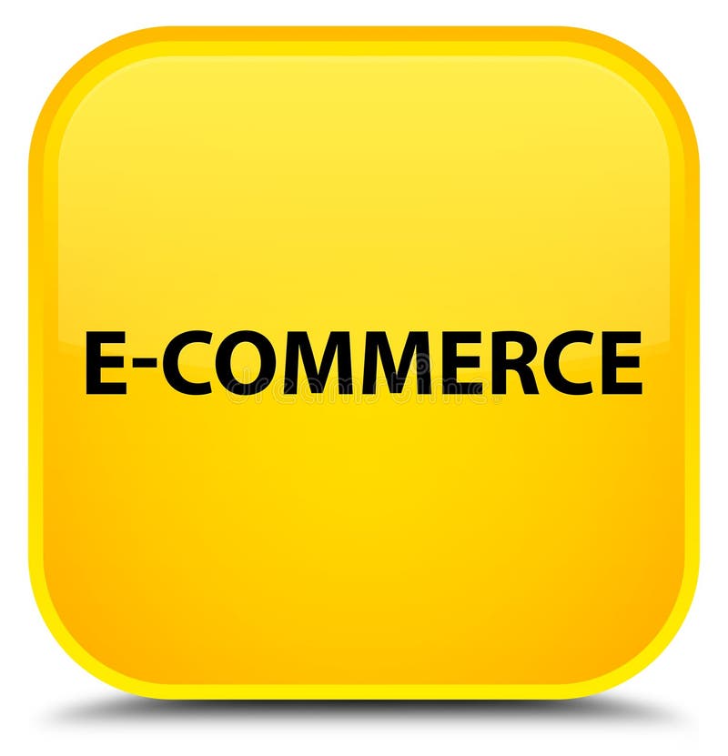 E-commerce Yellow Square Button Red Ribbon in Corner Stock Illustration ...