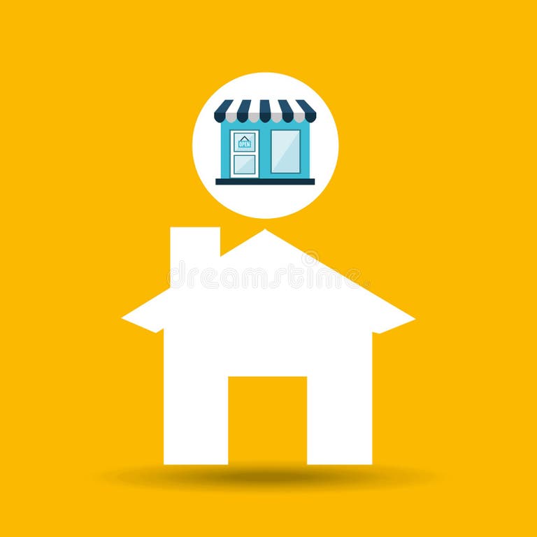 E-commerce Store Building Web Page Design Stock Vector - Illustration ...