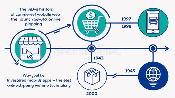 E-commerce Timeline Online Shopping History and E-commerce Evolution Generative AI Stock Vector ...
