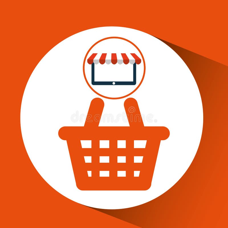 E-commerce Virtual Shop Cart Icon Stock Vector - Illustration of ...