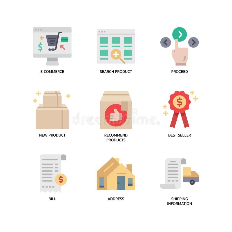 E-commerce website icon stock vector. Illustration of icons - 126674913