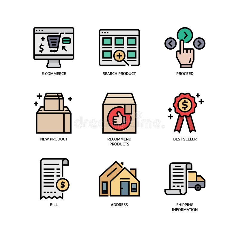 E-commerce website icon stock vector. Illustration of website - 126674860