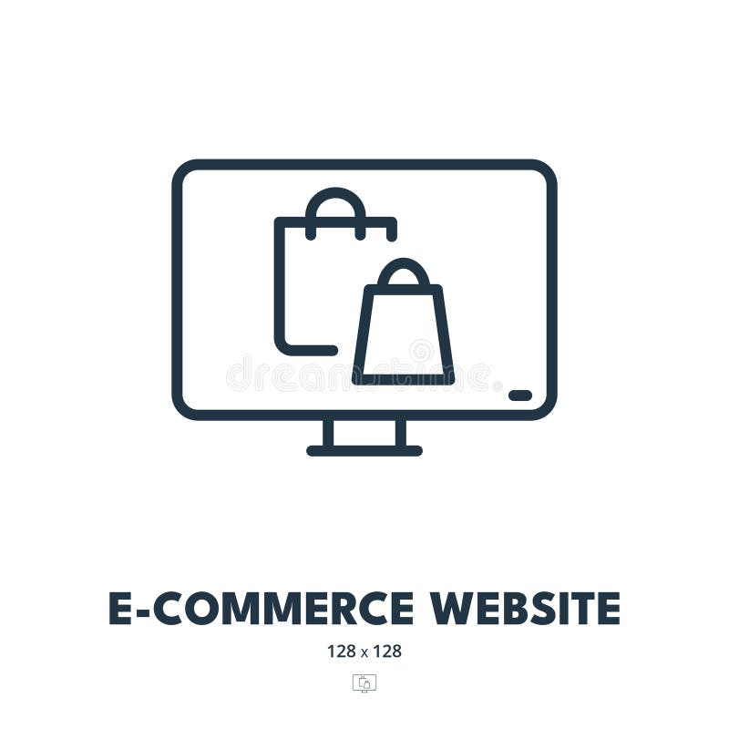 E-commerce Website Icon. Store, Shop, Marketplace. Editable Stroke ...