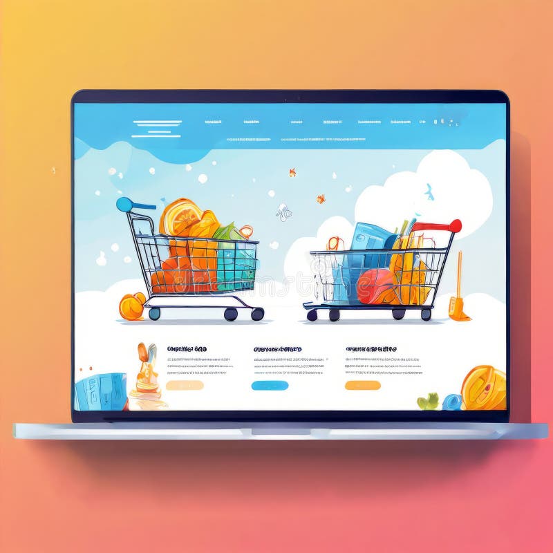 E Commerce Website Illustration Illustrative Design for E Comm Stock ...