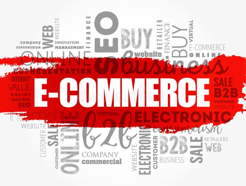 E-COMMERCE Word Cloud Collage Stock Illustration - Illustration of ...
