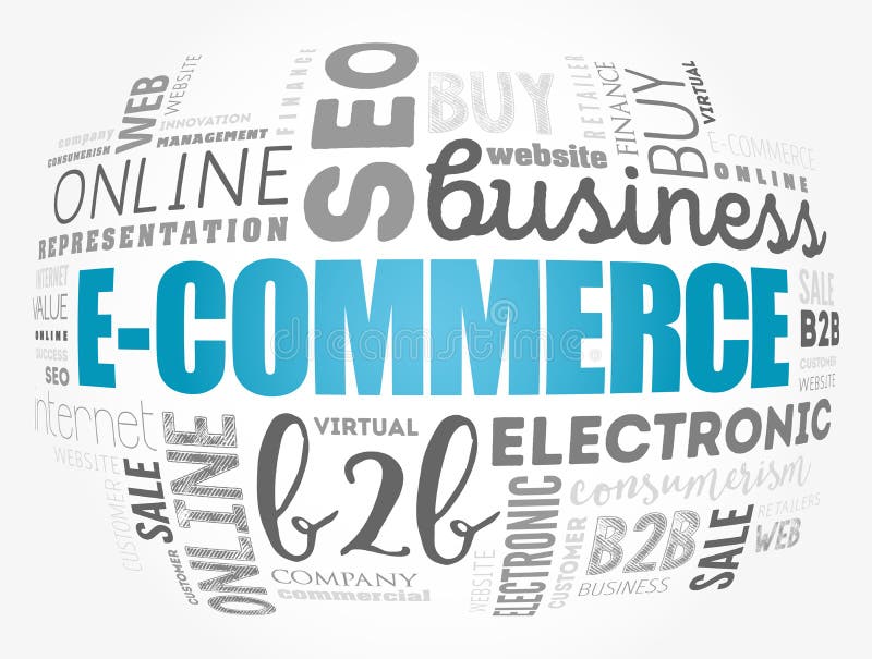 E-COMMERCE Word Cloud Collage, Business Concept Stock Illustration - Illustration of product ...