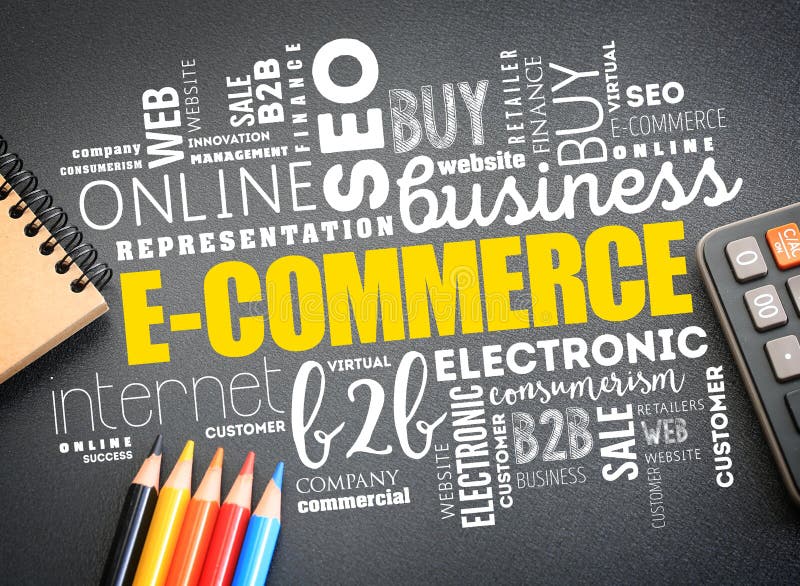 E-COMMERCE Word Cloud Collage Stock Photo - Image of innovation ...