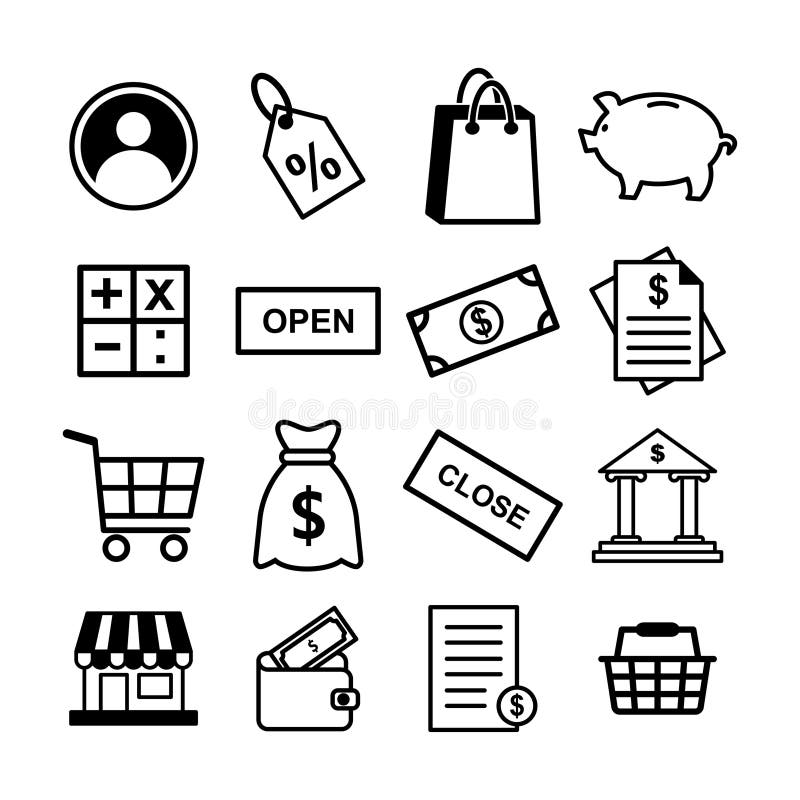 E-commers icon set vector stock vector. Illustration of click - 337616013