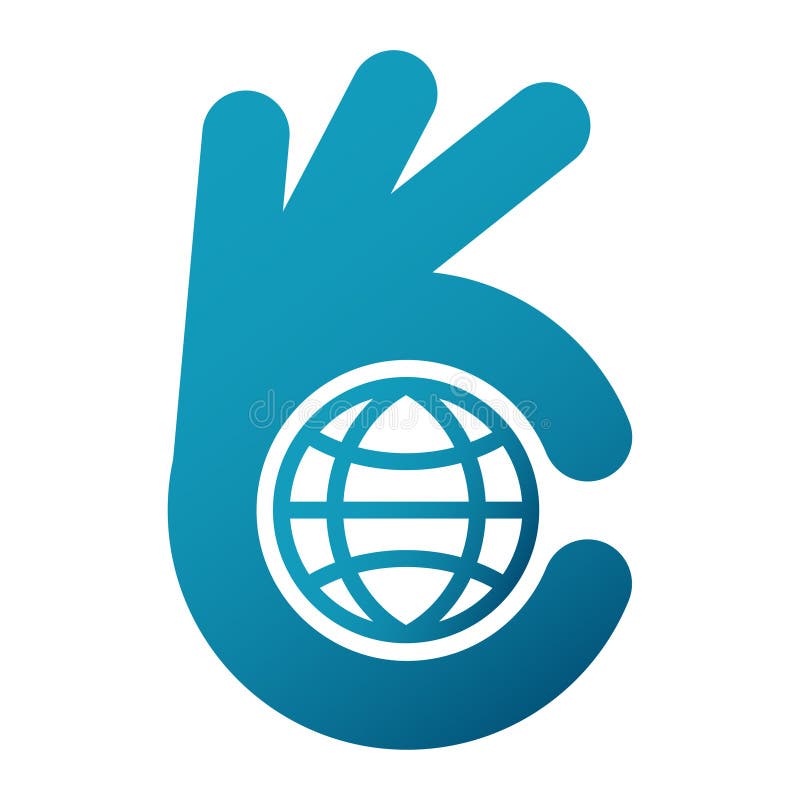 OK Sign with Globe Online Shop Logo Vector Stock Illustration ...