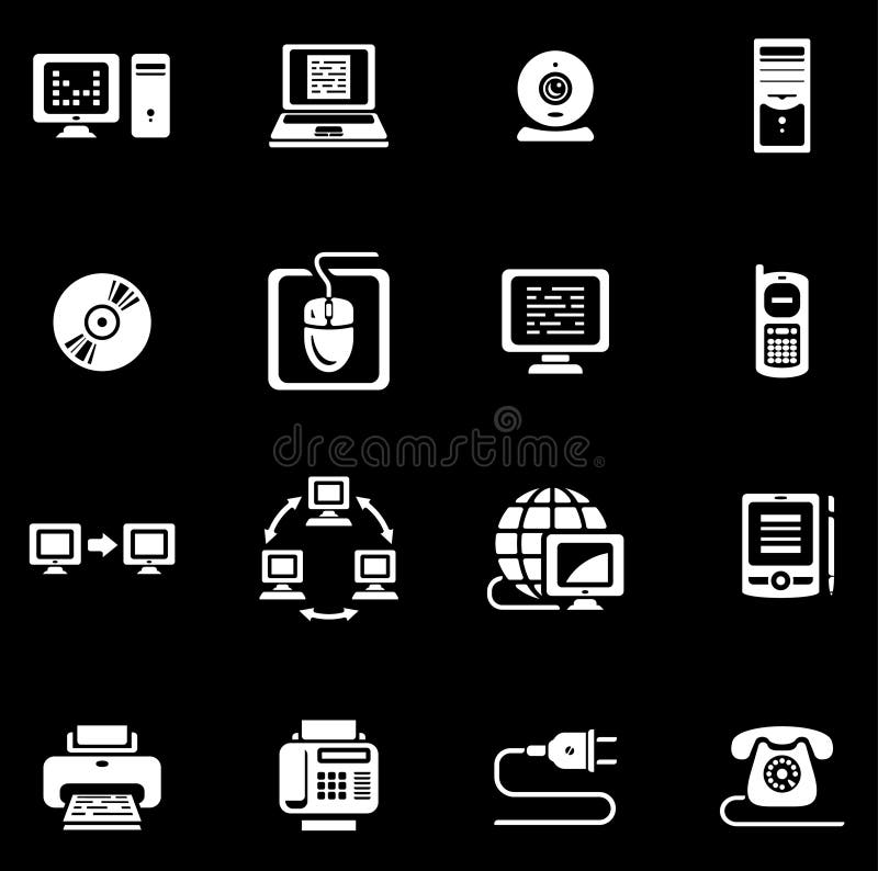 Set of Modern Computer Icons Isolation Vector Stock Vector ...