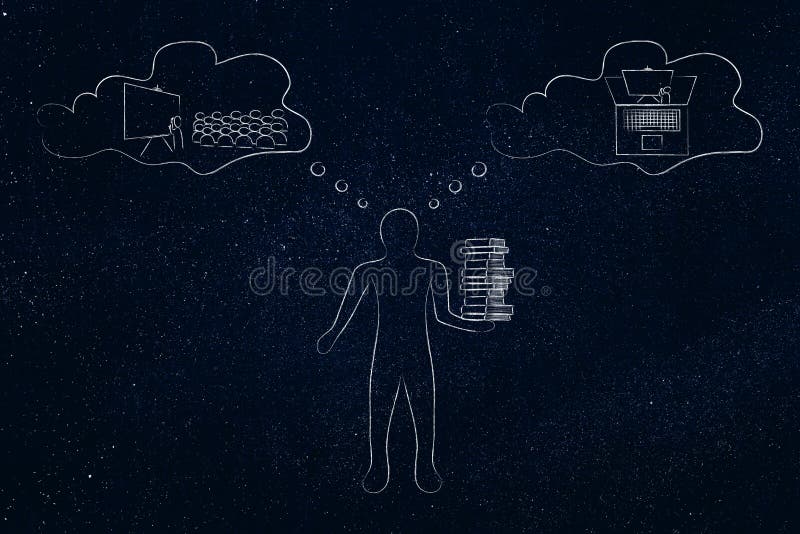 Student Thinking about the Alternatives of School Classroom Vs O Stock ...