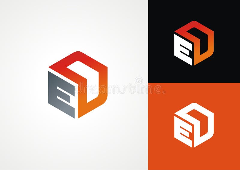 E D Logo in Hexagonal Shape Stock Vector - Illustration of geometric ...