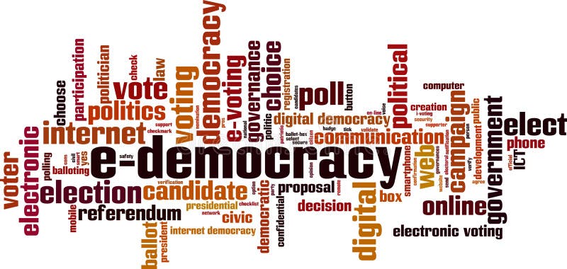 E-democracy word cloud stock vector. Illustration of voting - 276648931