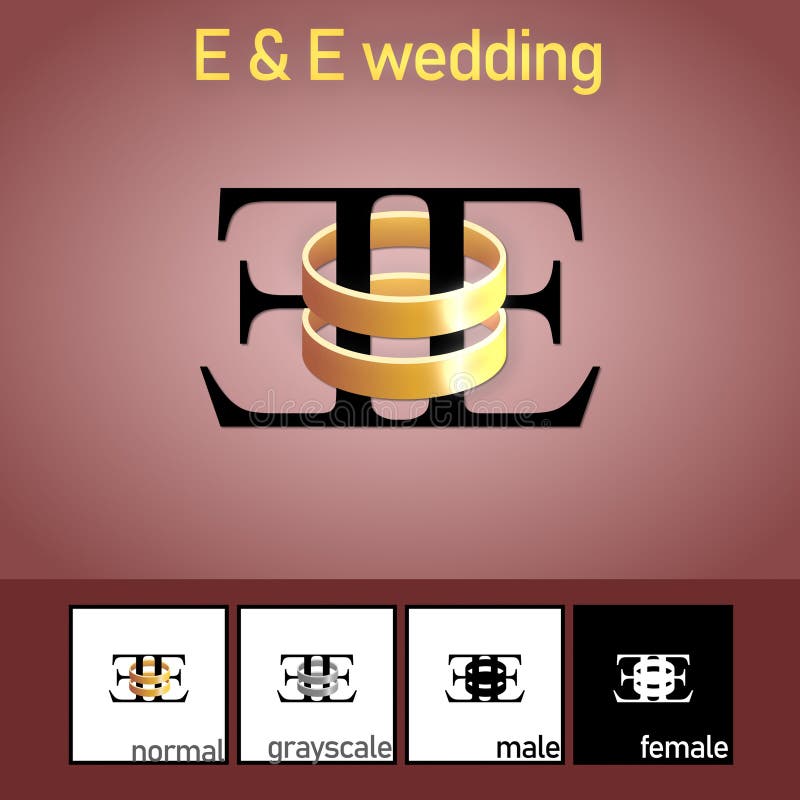 E and E Letter with Wedding Ring Logo. - Vector Stock Vector ...