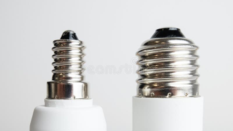E14 and E27 Light Bulb Fitting Side by Side Stock Photo - Image of ...