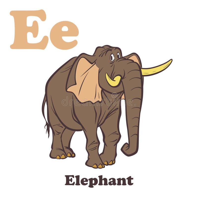E for Elephant stock vector. Illustration of character - 302719475