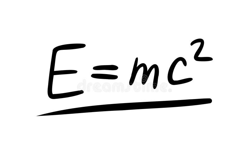 E Equal Mc2 Formula. Physics Formula Hand Drawing E Equal Sign Mc2 ...