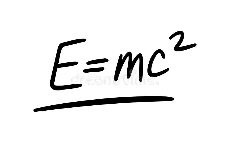 E Equal Mc2 Formula. Physics Formula Hand Drawing E Equal Sign Mc2 ...