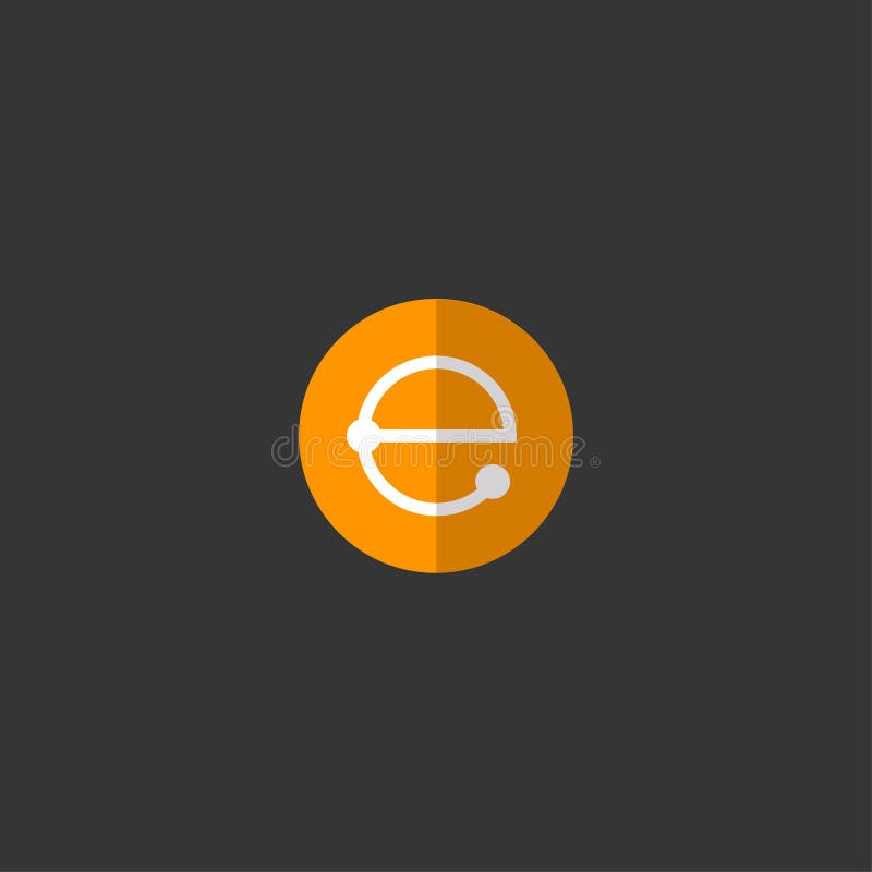 E Flat Logo. E Monogram. the Letter E in the Yellow Circle Badge. Stock ...