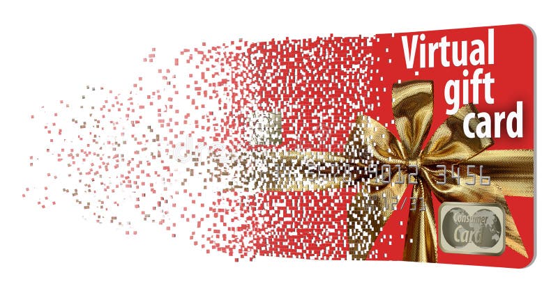 E-gift card stock illustration. Illustration of mock - 132570258