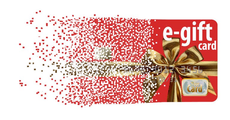 This is an E-gift Card, Virtual Gift Card Disintegrating into Pixels ...