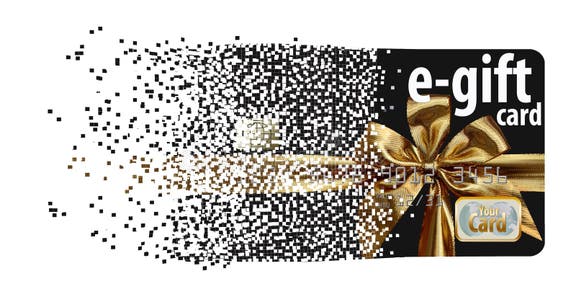 This is an E-gift Card, Virtual Gift Card Disintegrating into Pixels ...