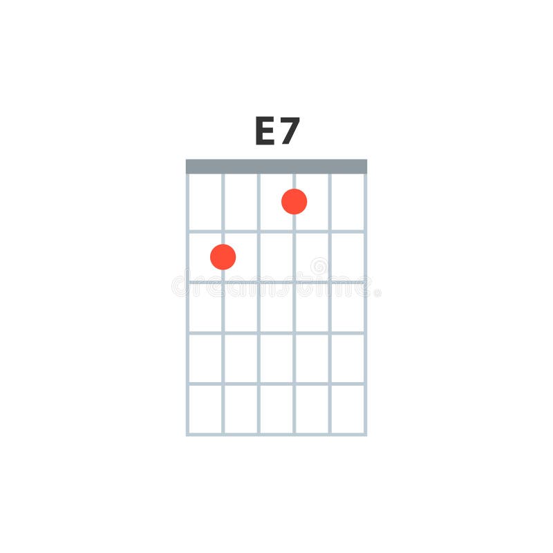 E7 Guitar Chord Icon. Basic Guitar Chords Vector Isolated on White ...