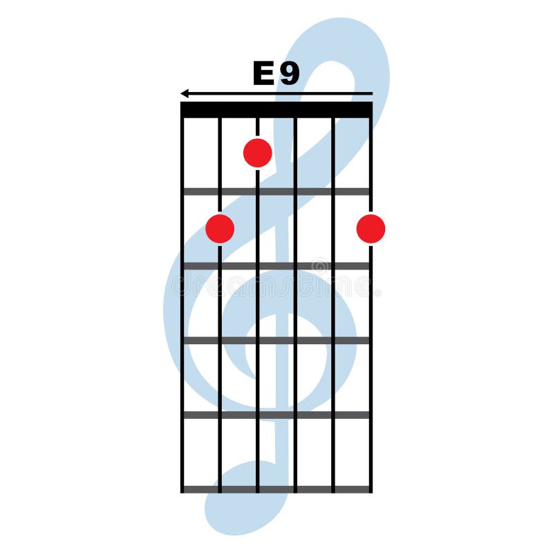 E9 guitar chord icon stock vector. Illustration of cord - 303152187
