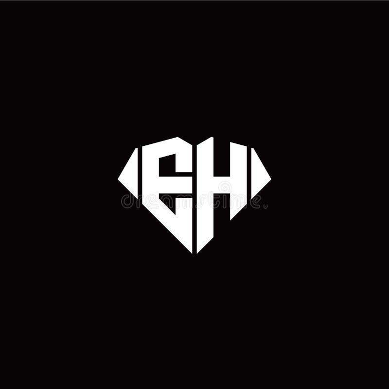 E H Initial Letter with Diamond Shape Origami Style Logo Template ...