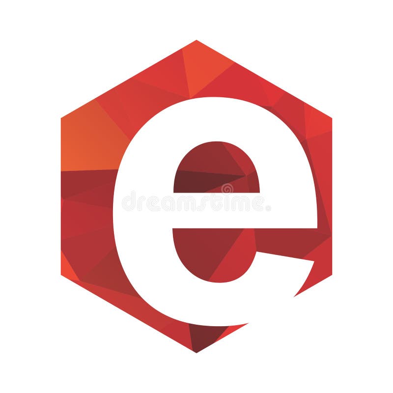 E Iniciales Simples Logotipo Poligonal E Icono Ilustración del Vector ...