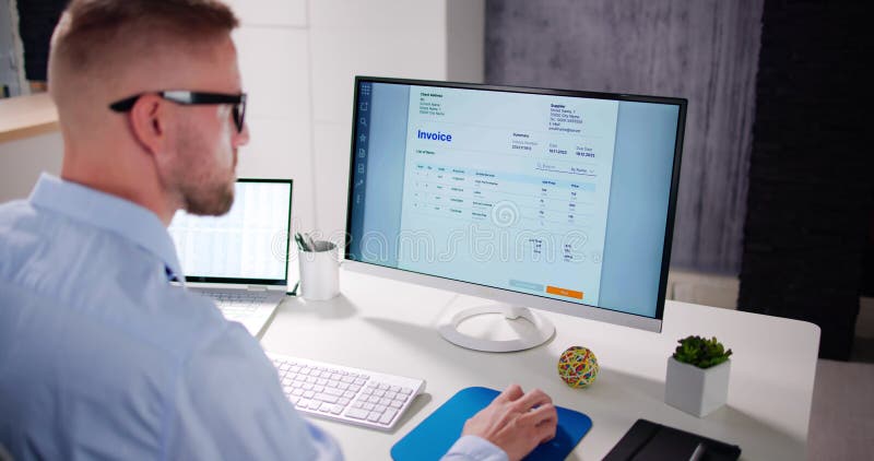 E Invoice on Computer stock photo. Image of office, billing - 264169166