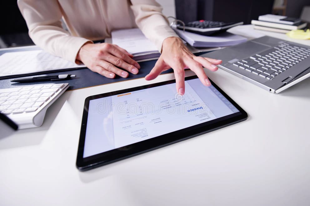 E Invoice on Tablet stock photo. Image of receipt, billing - 280583932