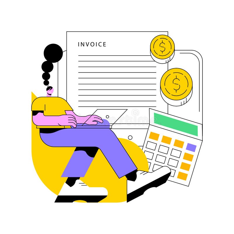 E-invoicing Abstract Concept Vector Illustration. Stock Vector ...