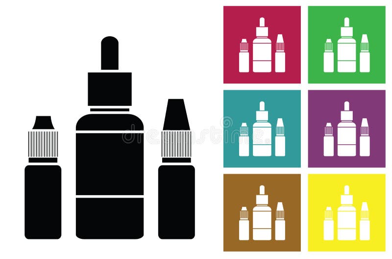 E-juice. Fluid for Electronic Cigarettes Vector Icon or Color Cards ...