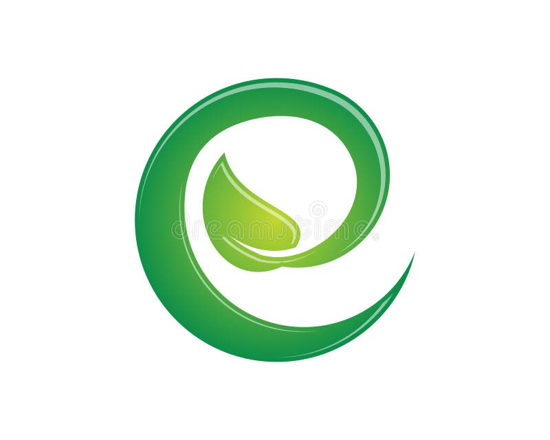 E leaf logo template 1 stock vector. Illustration of floral - 301364114