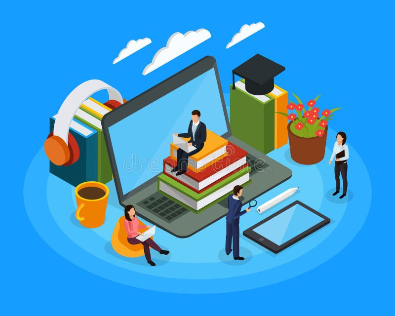 E Learning Isometric Composition Stock Illustrations – 83 E Learning ...