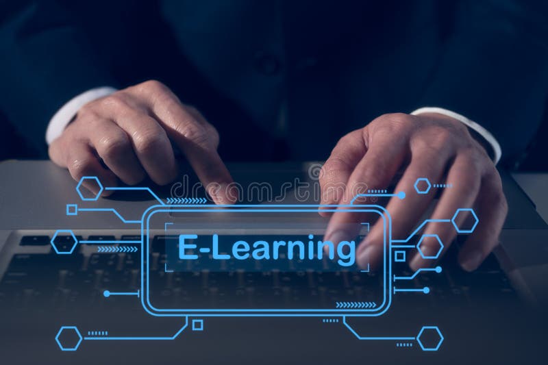 E Learning Concept, Businessman Typing on Computer Keyboard Stock Photo ... E Learning Concept, Businessman Typing on Computer Keyboard Stock Photo ...