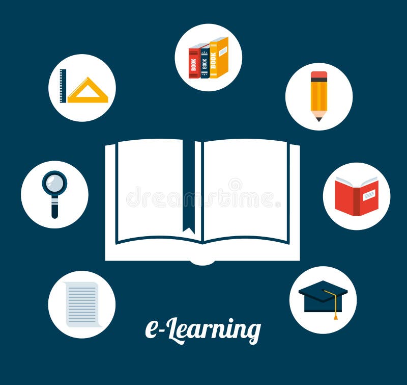 E-learning concept stock vector. Illustration of icon - 52204305