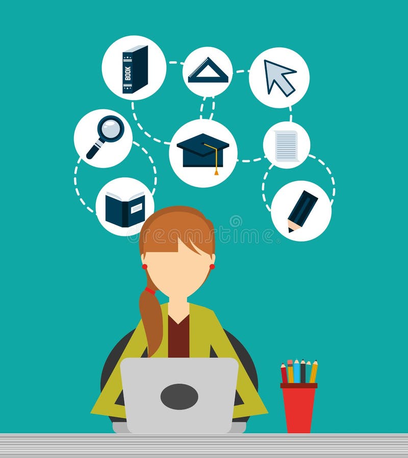 E-learning concept design stock vector. Illustration of modern - 65884565