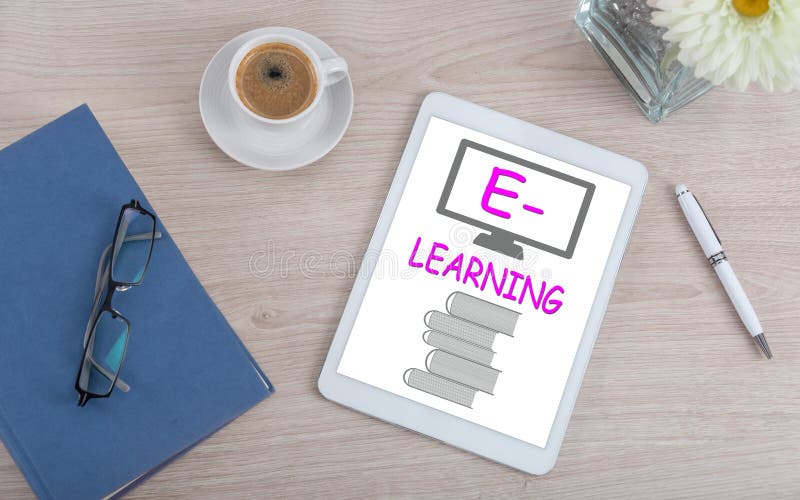 E-learning Concept on a Digital Tablet Stock Photo - Image of study ...