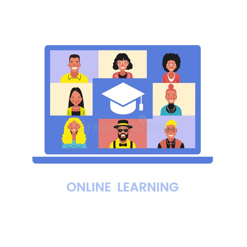 E-learning Concept. Distance Learning Icon. Online Training Courses ...