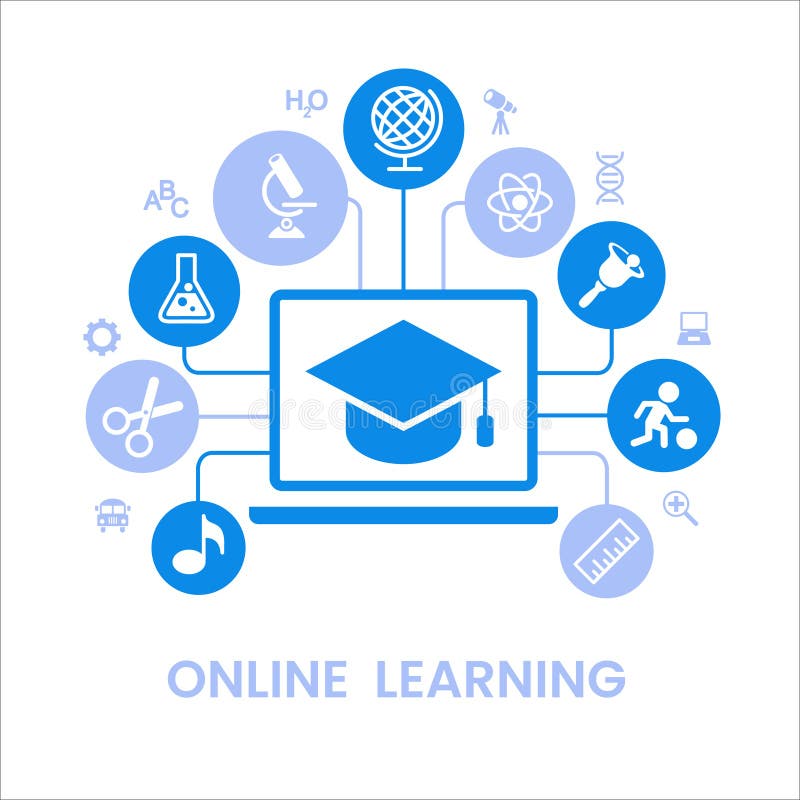 E-learning Concept. Distance Learning Icon. Online Training Courses ...