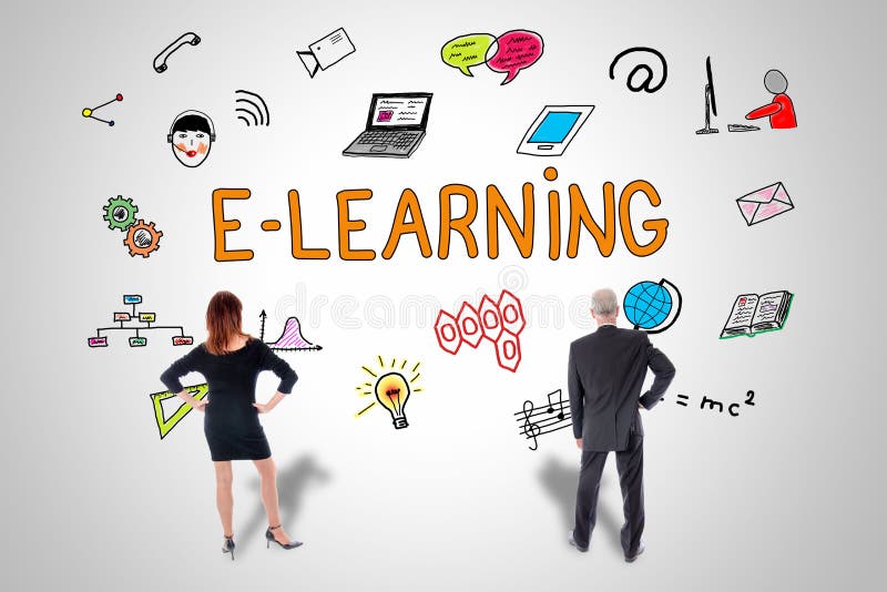 E-learning Concept Watched by Business People Stock Image - Image of ...