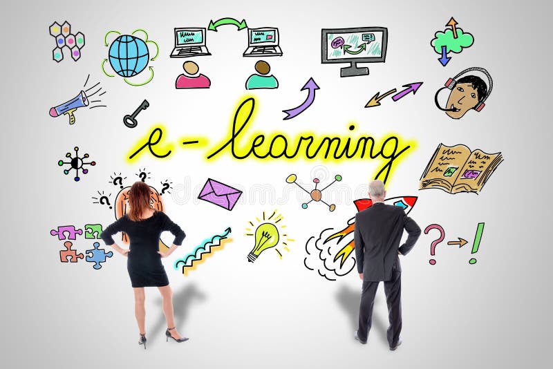 E-learning Concept Watched by Business People Stock Photo - Image of ...