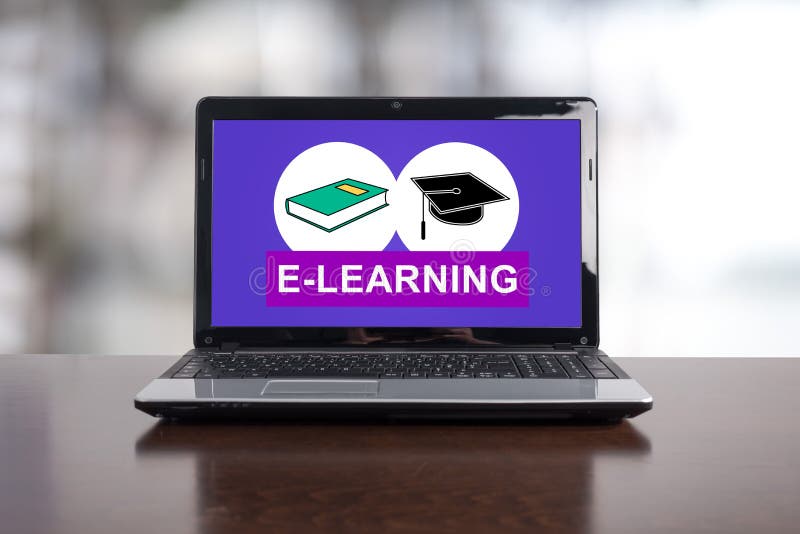 E-learning Concept on a Laptop Stock Image - Image of academy, seminar ...