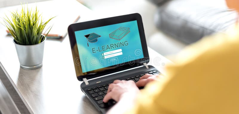E-learning Concept on a Laptop Screen Stock Image - Image of study ...