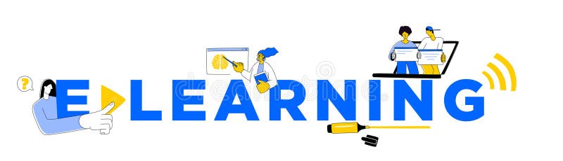 E-Learning Concept with Online Education and Digital Courses Stock ...