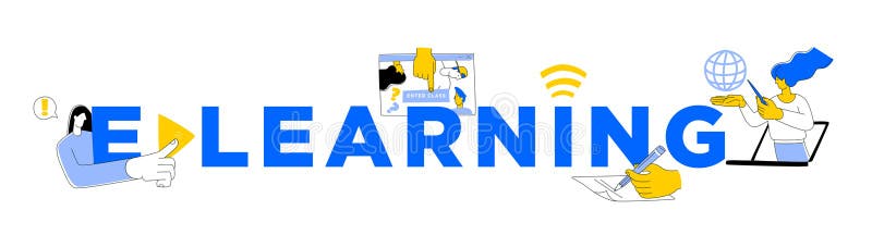 E-Learning Concept with Online Education and Digital Courses Stock ...